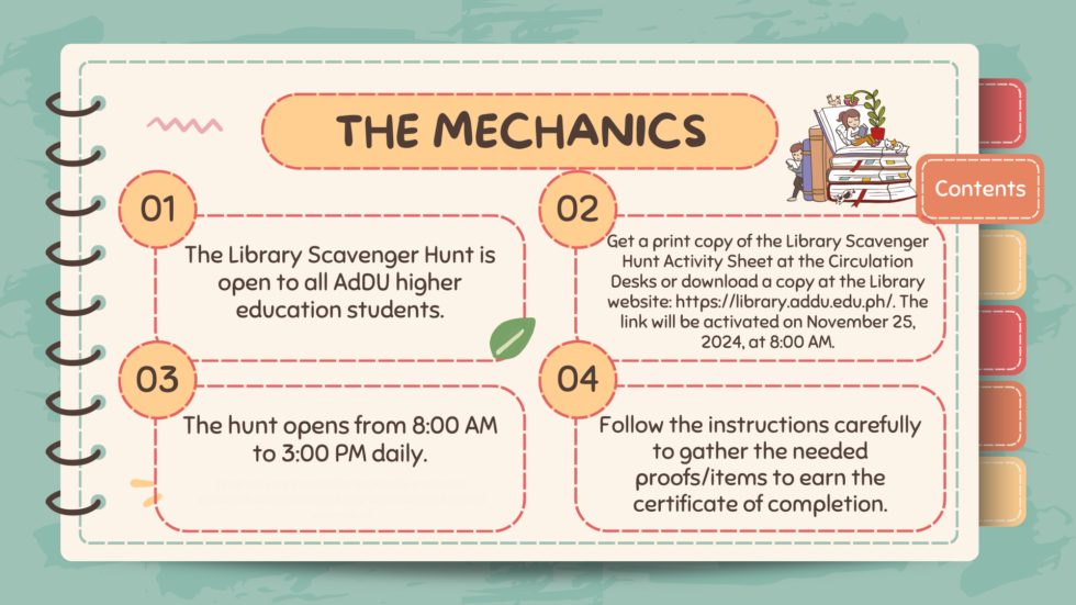 Library Scavenger Hunt | Ateneo de Davao University Libraries